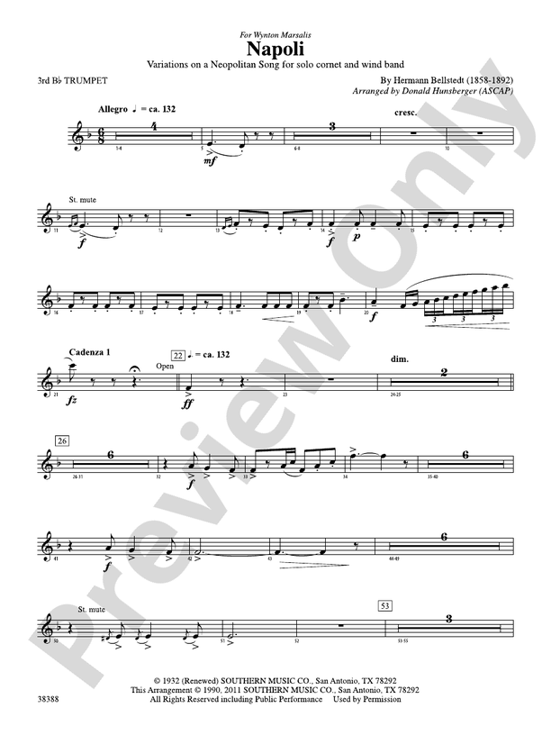 Napoli: 3rd B-flat Trumpet: 3rd B-flat Trumpet Part - Digital Sheet ...