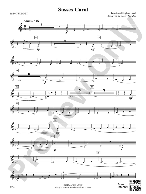 Sussex Carol: 1st B-flat Trumpet: 1st B-flat Trumpet Part - Digital ...