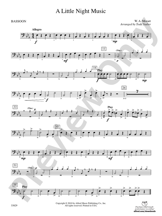 A Little Night Music: Bassoon: Bassoon Part - Digital Sheet Music Download