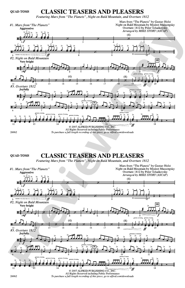 Classic Teasers and Pleasers: Quad-Toms: Quad-Toms Part - Digital Sheet ...