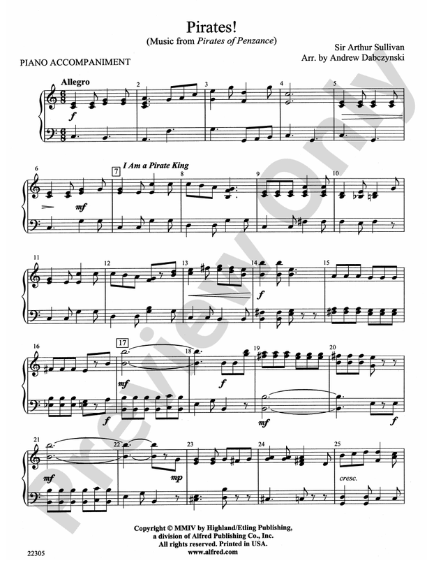 Pirates!: Piano Accompaniment: Piano Accompaniment Part - Digital Sheet ...