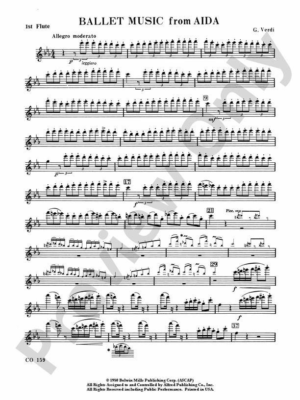 Ballet Music from Aïda: Flute: Flute Part - Digital Sheet Music Download