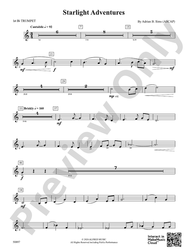 Starlight Adventures: 1st B-flat Trumpet: 1st B-flat Trumpet Part ...