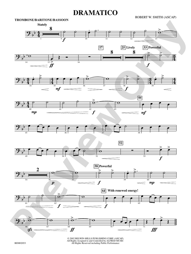 Dramatico: 1st Trombone: 1st Trombone Part - Digital Sheet Music Download