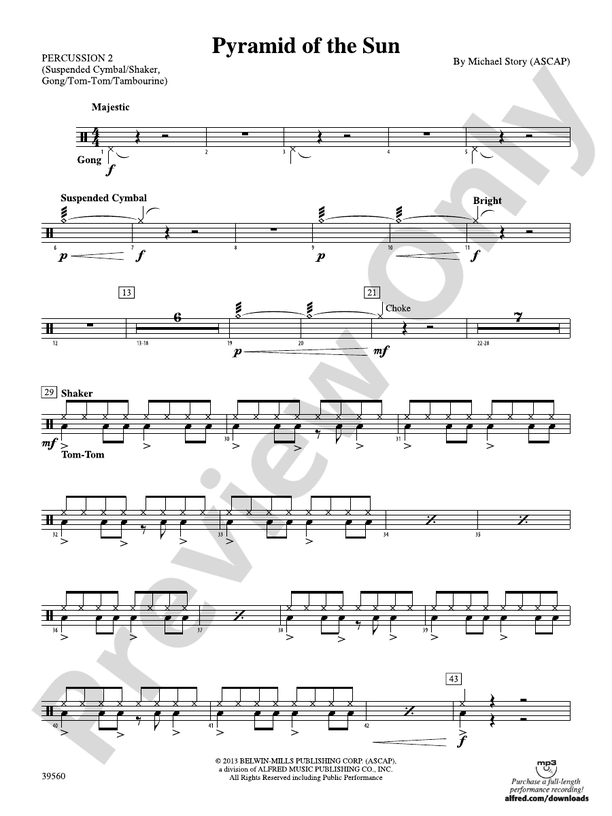 Pyramid of the Sun: 2nd Percussion: 2nd Percussion Part - Digital Sheet ...