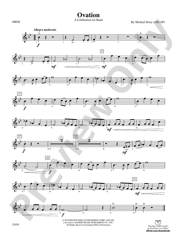 Ovation: Oboe: Oboe Part - Digital Sheet Music Download