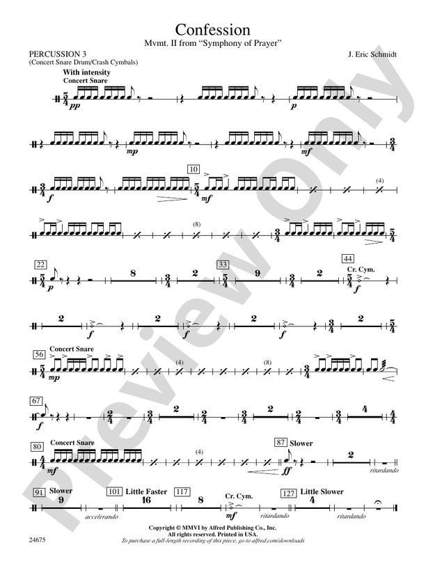 Confession (Movement 2 of Symphony of Prayer): 3rd Percussion: 3rd ...
