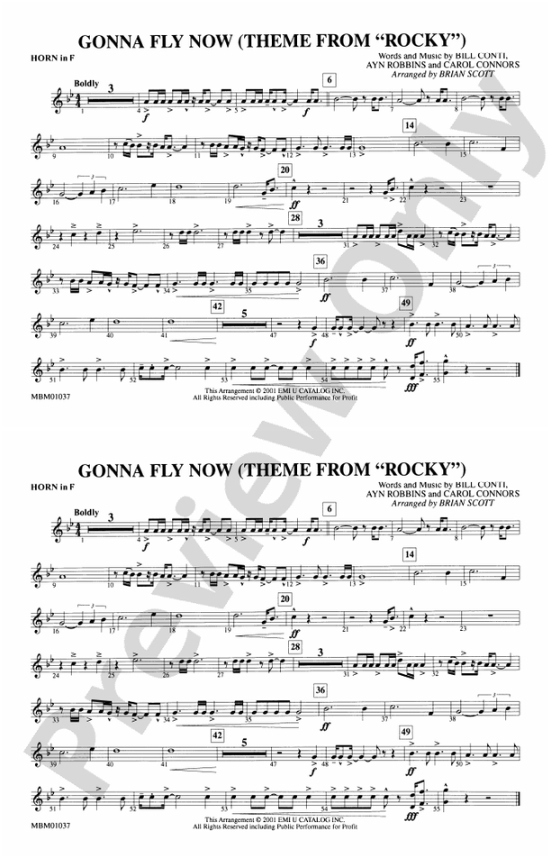Gonna Fly Now (Theme from Rocky): 1st F Horn: 1st F Horn Part - Digital ...