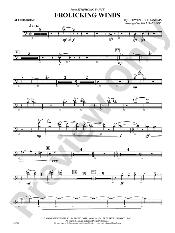 Frolicking Winds (from Symphonic Dance): 1st Trombone: 1st Trombone ...