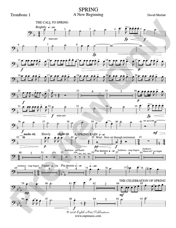 Spring (A New Beginning): 1st Trombone: 1st Trombone Part - Digital ...