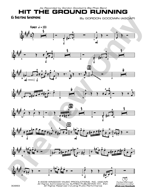 Hit the Ground Running: E-flat Baritone Saxophone: E-flat Baritone Saxophone Part - Digital ...