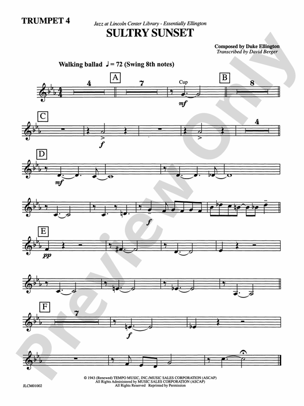 Sultry Sunset: 4th B-flat Trumpet: 4th B-flat Trumpet Part - Digital ...