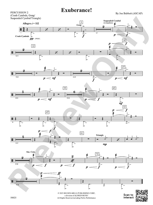 Exuberance!: 2nd Percussion: 2nd Percussion Part - Digital Sheet Music Download