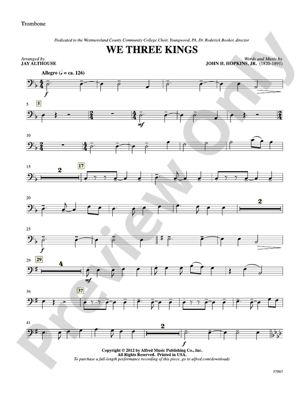 We Three Kings: 1st Trombone: 1st Trombone Part - Digital Sheet Music ...
