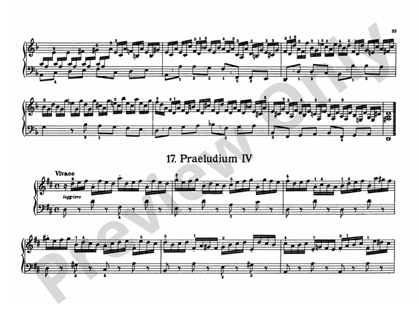 Bach: Notebook for Wilhelm Friedemann Bach: 17. Praeludium IV Part ...