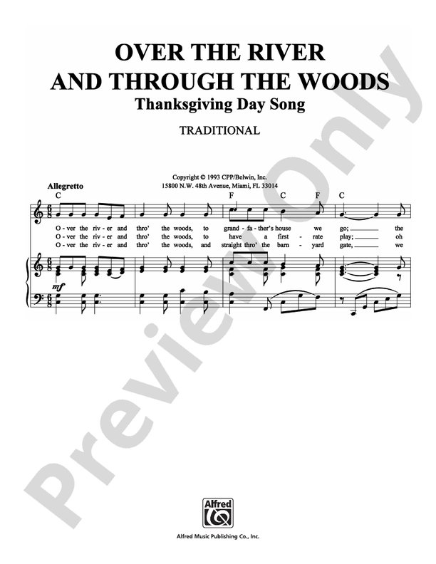 Over the River and Through the Woods: Piano/Vocal/Chords: Traditional ...