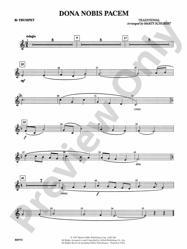 Dona Nobis Pacem: 1st B-flat Trumpet: 1st B-flat Trumpet Part - Digital ...