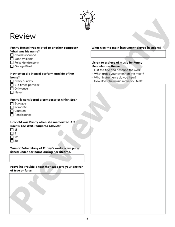 Nine Noteworthy: Female Composers (Bios, Reviews, Reflection Questions ...