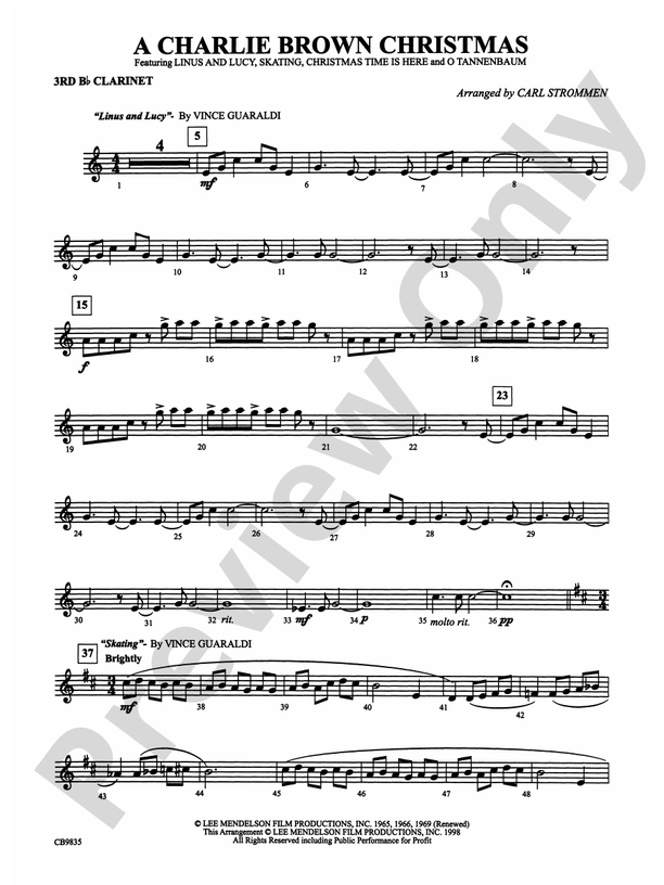 A Charlie Brown Christmas: 3rd B-flat Clarinet: 3rd B-flat Clarinet ...