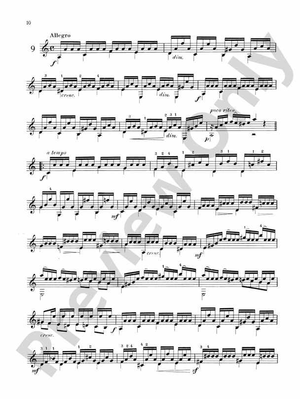 Carcassi: Melodic and Progressive Etudes, Op. 60: No. 9 Part - Digital ...