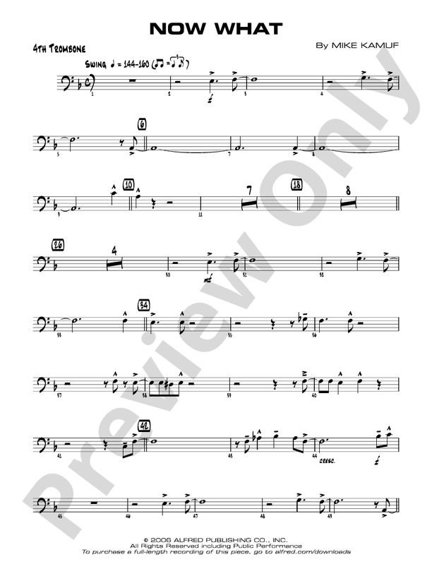 Now What: 4th Trombone: 4th Trombone Part - Digital Sheet Music Download