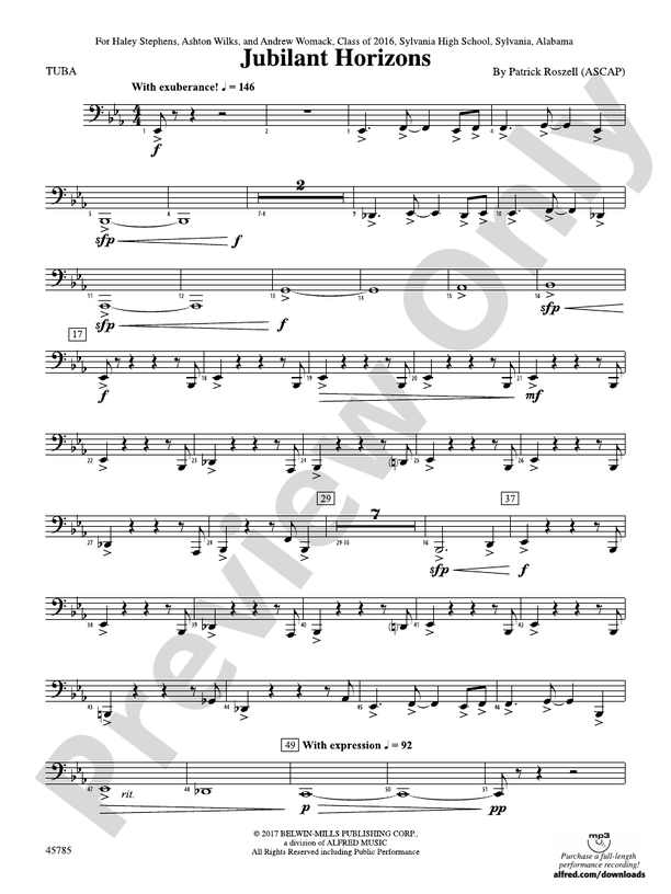 Jubilant Horizons: Tuba: Tuba Part - Digital Sheet Music Download