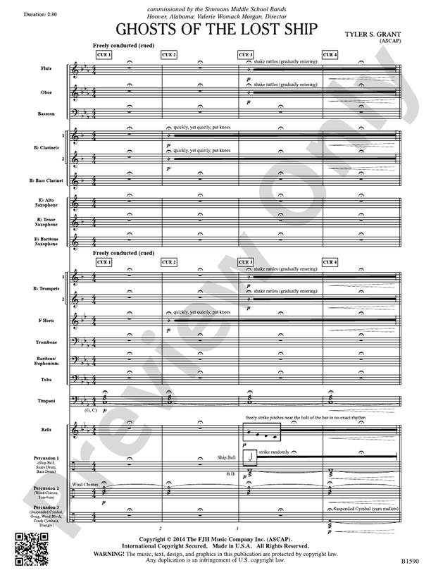 Ghosts of the Lost Ship: Score: Concert Band Score: Tyler S. Grant ...