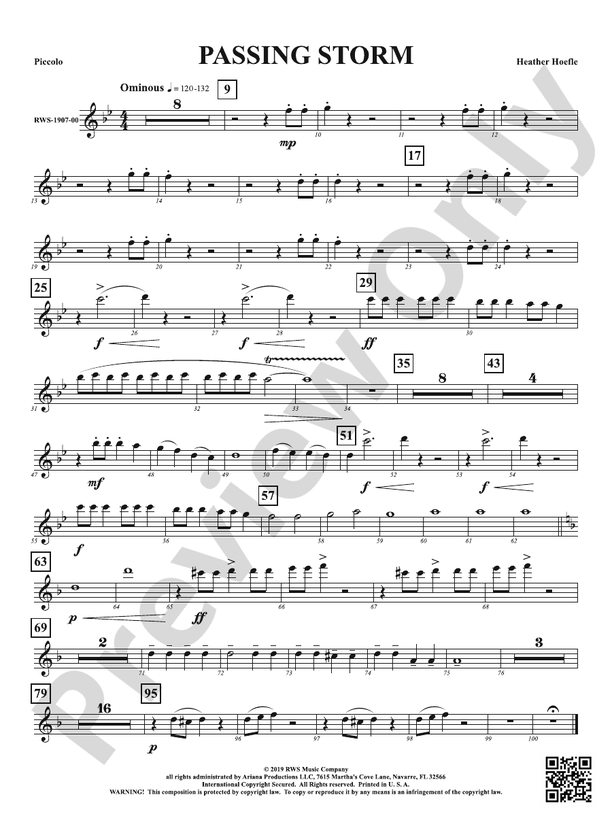 Passing Storm: Piccolo: Piccolo Part: Heather Hoefle - Digital Sheet Music Download