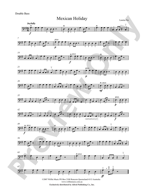 Mexican Holiday: String Bass: String Bass Part - Digital Sheet Music ...