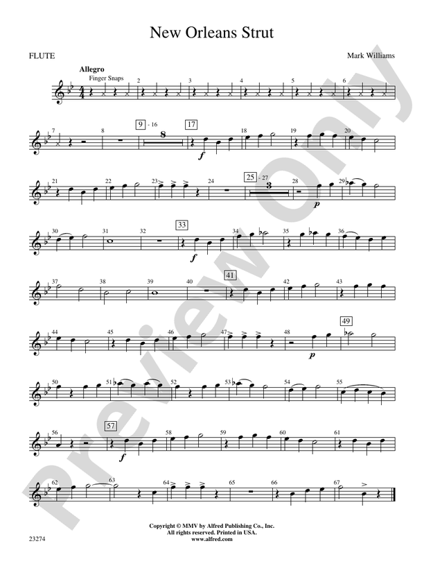 New Orleans Strut: Flute: Flute Part - Digital Sheet Music Download