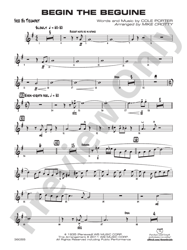 Begin the Beguine: 3rd B-flat Trumpet: 3rd B-flat Trumpet Part - Digital Sheet Music Download