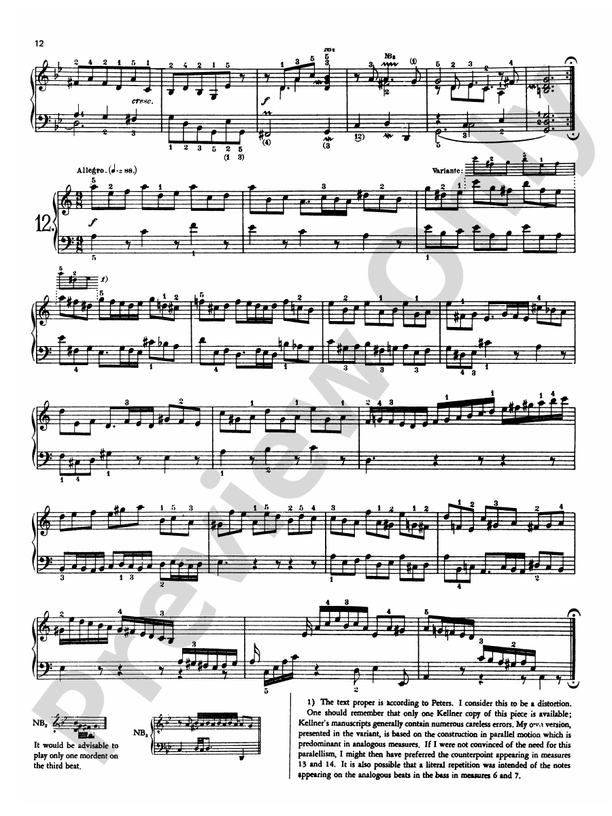 Bach: Twelve Little Preludes: Prelude 12 Part - Digital Sheet Music Download