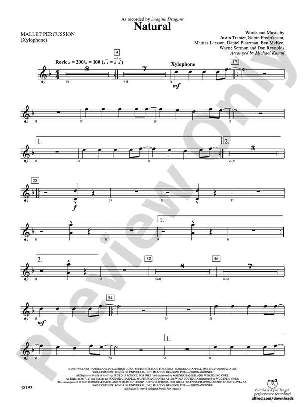 Natural: Mallets: Mallets Part - Digital Sheet Music Download