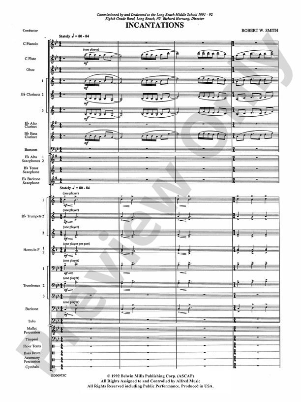 Incantations: Score: Concert Band Score - Digital Sheet Music Download