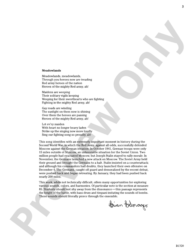 Moscow, 1941: Score: Concert Band Score: Brian Balmages - Digital Sheet ...
