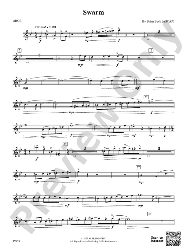 Swarm: Oboe: Oboe Part - Digital Sheet Music Download