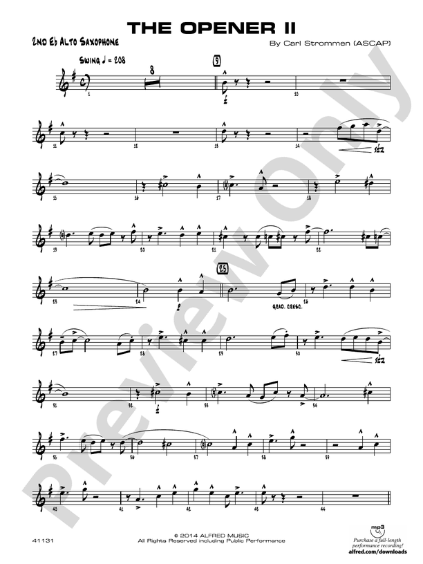 The Opener II: 2nd E-flat Alto Saxophone: 2nd E-flat Alto Saxophone ...