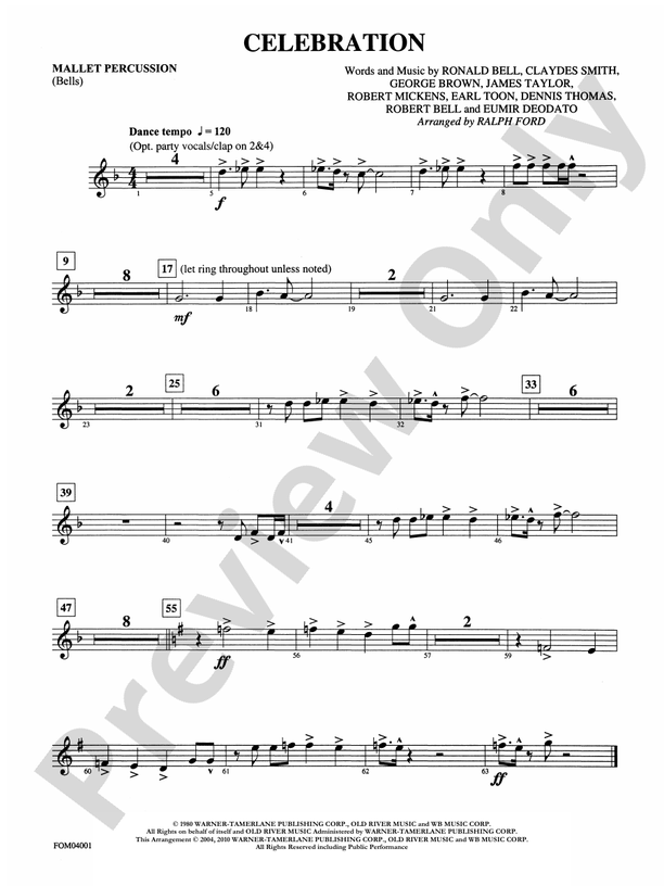 Celebration: Mallets: Mallets Part - Digital Sheet Music Download