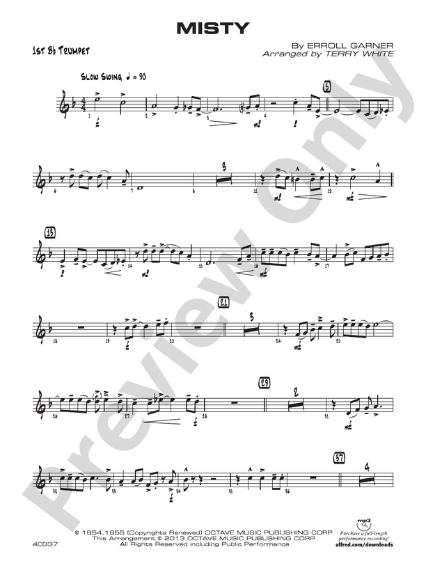 Misty: 1st B-flat Trumpet: 1st B-flat Trumpet Part - Digital Sheet ...