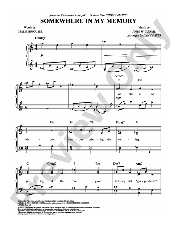 Somewhere in My Memory: Easy Piano: John Williams - Digital Sheet Music ...