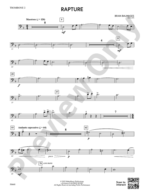 Rapture: 2nd Trombone: 2nd Trombone Part - Digital Sheet Music Download