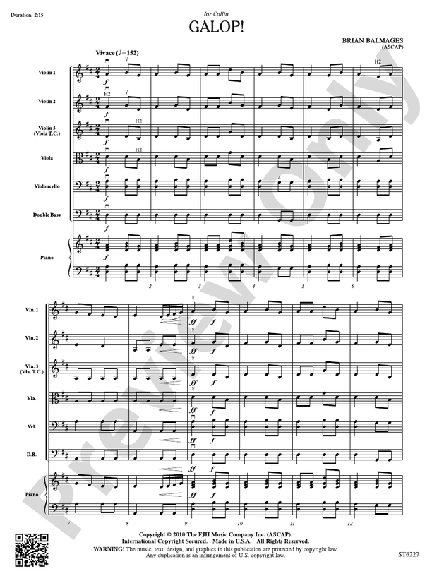 Galop!: Score: String Orchestra Score: Brian Balmages - Digital Sheet ...