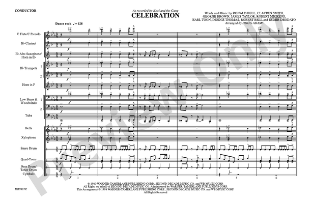 Celebration: Marching Band Conductor Score & Parts - Digital Sheet ...
