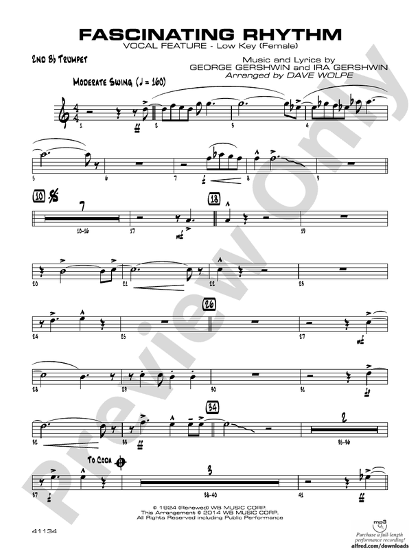 Fascinating Rhythm: 2nd B-flat Trumpet: 2nd B-flat Trumpet Part ...