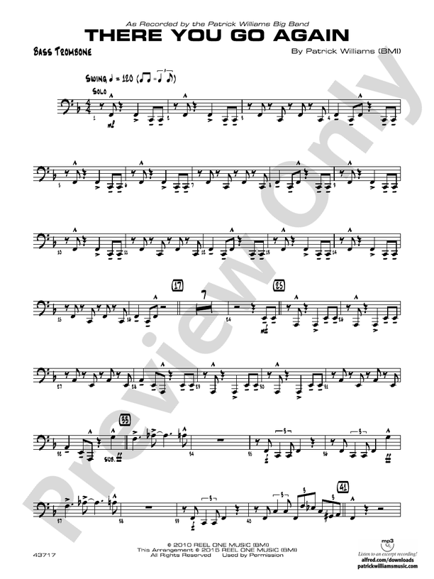 There You Go Again: Bass Trombone: Bass Trombone Part - Digital Sheet ...