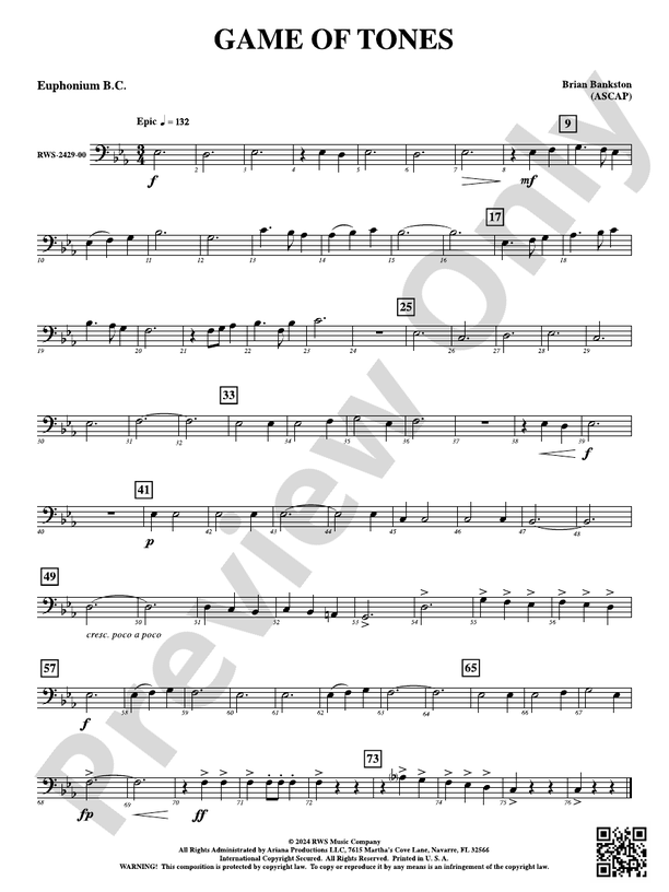 Game of Tones: Baritone B.C.: Baritone B.C. Part: Brian Bankston ...