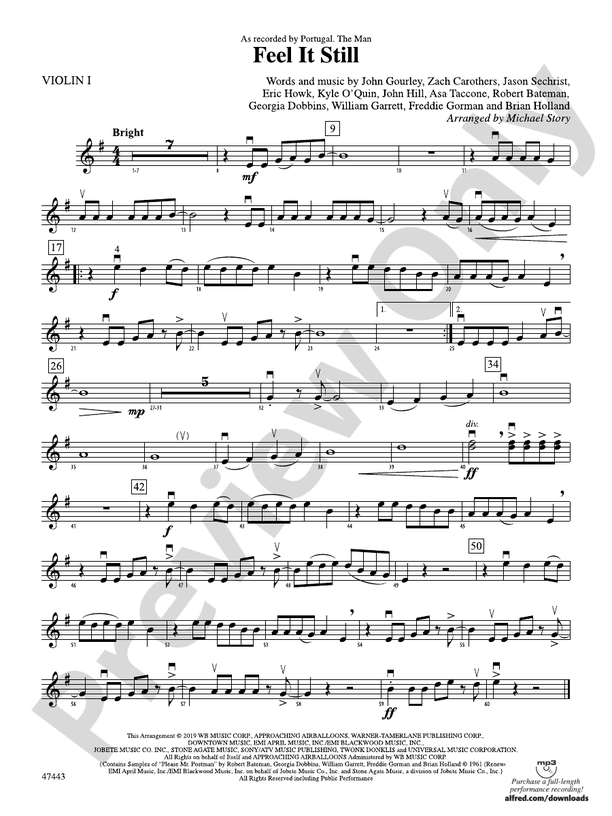 Feel It Still: 1st Violin: 1st Violin Part - Digital Sheet Music Download