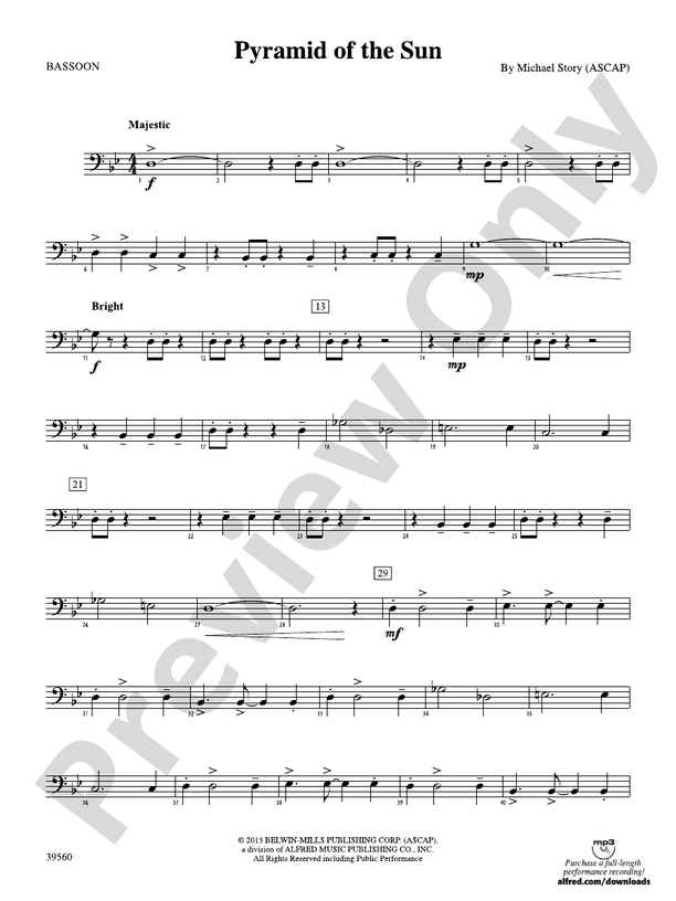 Pyramid of the Sun: Bassoon: Bassoon Part - Digital Sheet Music Download