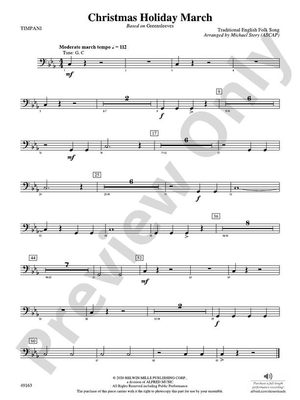 Christmas Holiday March: Timpani: Timpani Part - Digital Sheet Music ...