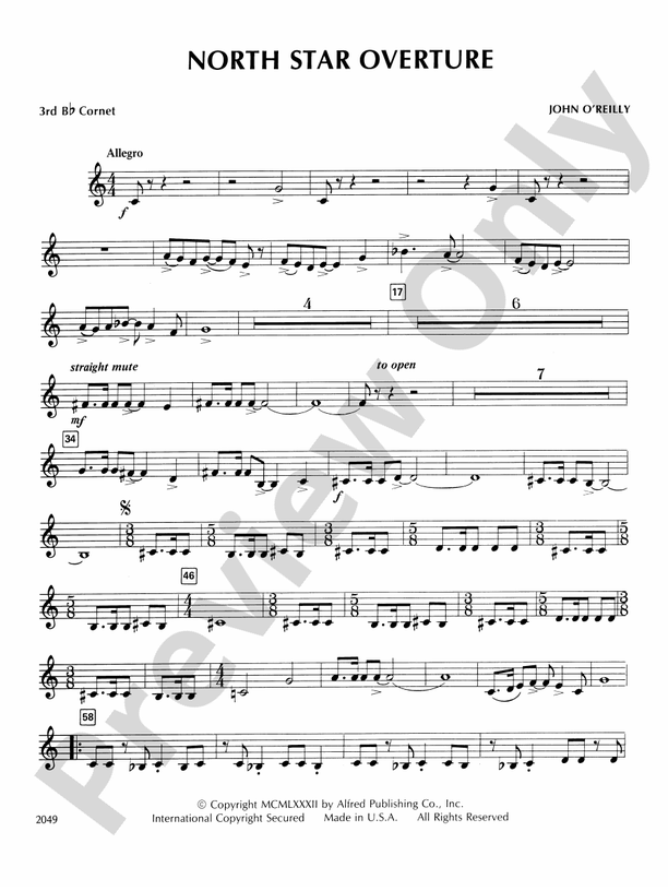 North Star Overture: 3rd B-flat Cornet: 3rd B-flat Cornet Part ...